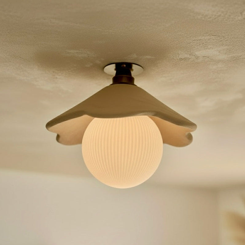 Plaster Flush Mount Ceiling Light - Sandstone Sculptural Design UK ...
