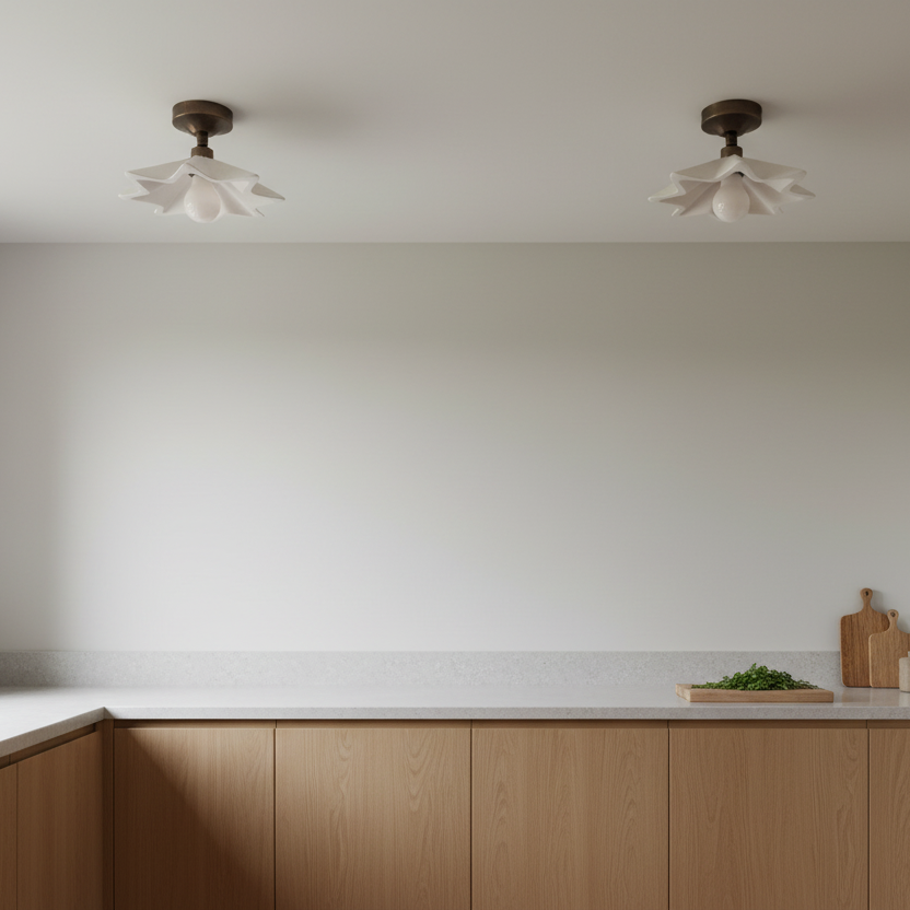 STELLA Plaster Flush Mount - Handmade Ceiling Light UK | STOIKRAFT